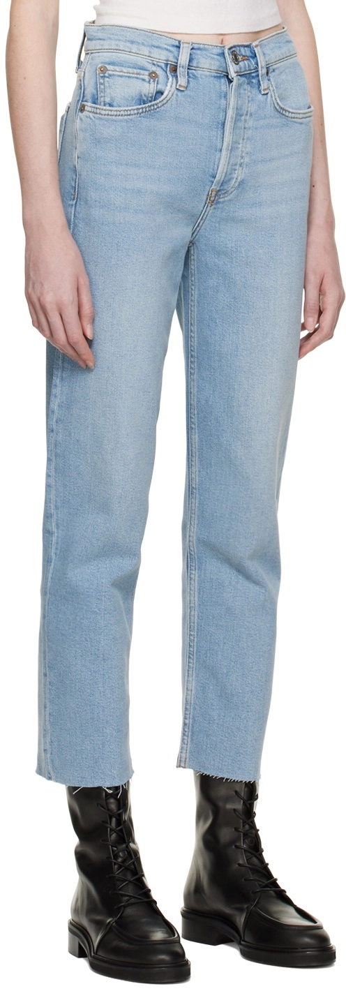 RE/DONE Straight Leg Cropped Jeans With Raw Edge Hem
