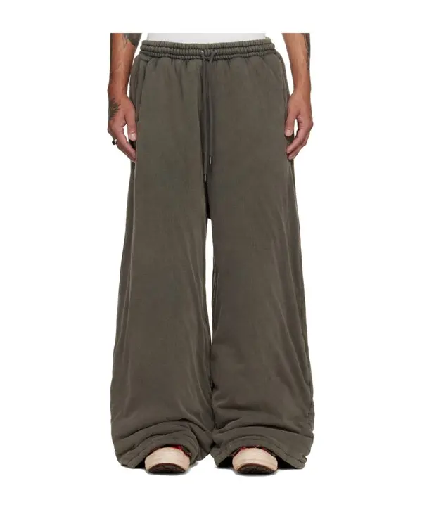 LU'U DAN Wadded Bontans Drawstring Casual Pants - Black