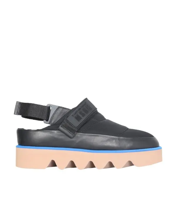 MSGM Logo Embossed Open Back Sandals