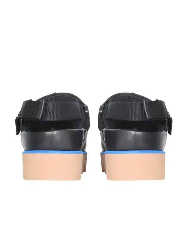 MSGM Logo Embossed Open Back Sandals