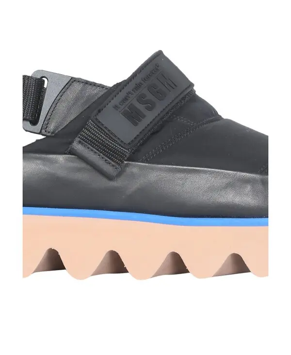 MSGM Logo Embossed Open Back Sandals