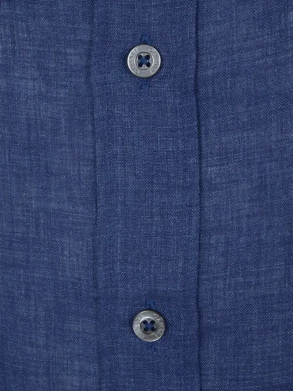 Canali Textured Long-sleeve Shirt - Blue