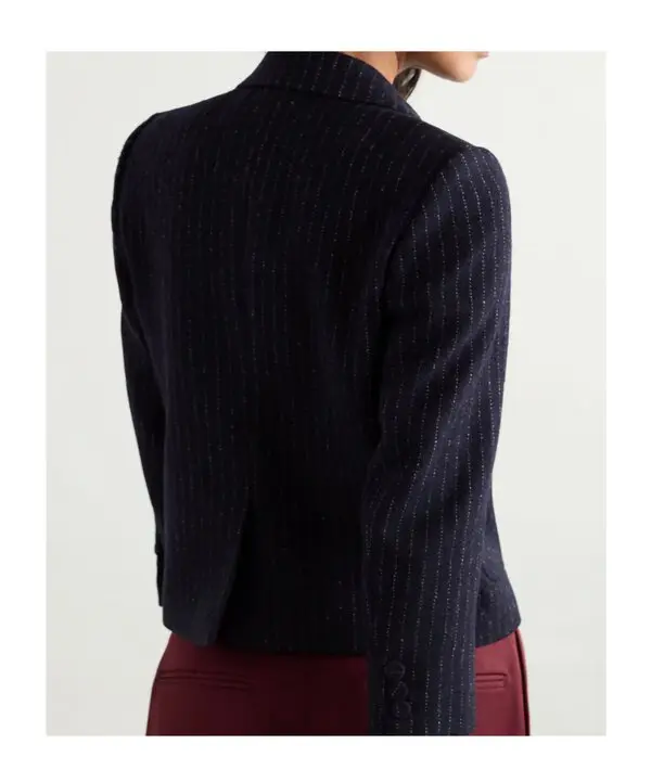 Dries Van Noten Cropped Pinstriped Wool Blazer