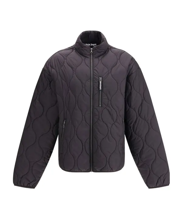 Palm Angels Quilted Logo Jacket - Black