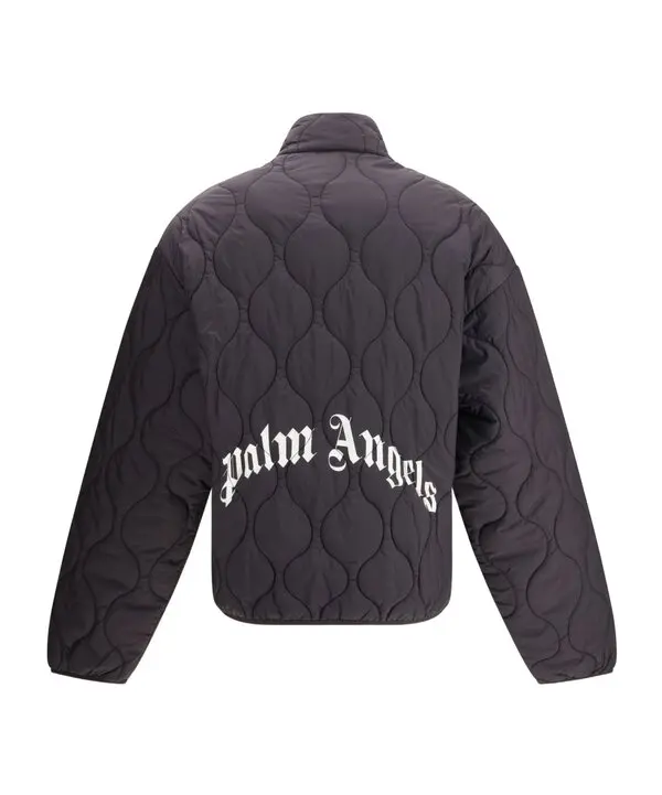 Palm Angels Quilted Logo Jacket - Black