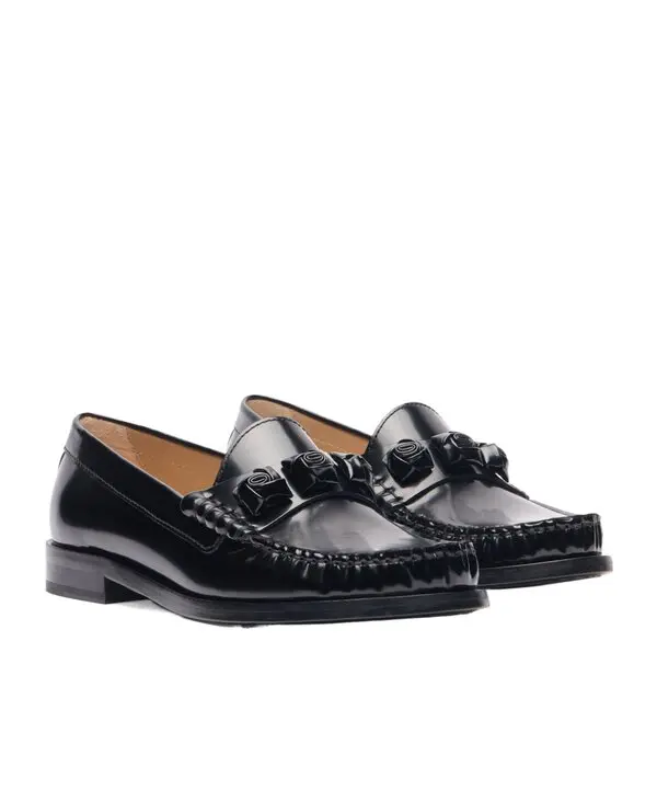 STUART WEITZMAN Rose Detail Loafers - Black