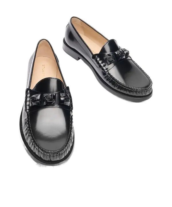 STUART WEITZMAN Rose Detail Loafers - Black