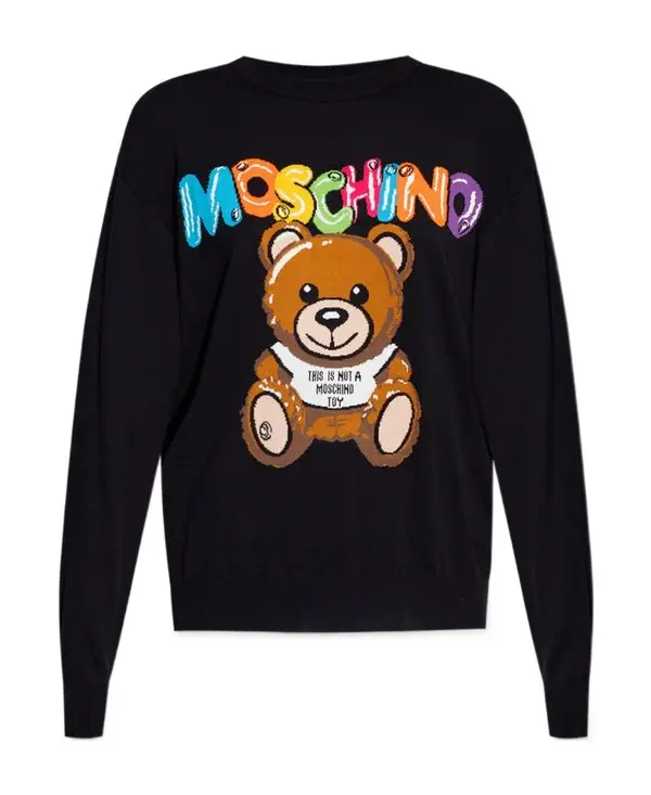 Moschino Bear Print Sweater - Black