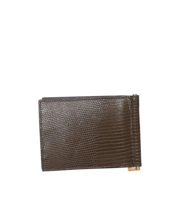 Saint Laurent Bill Clip Logo Embossed Wallet