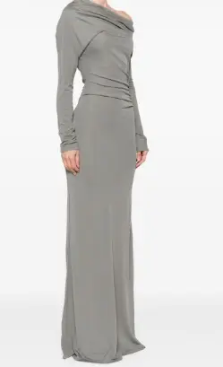 AYA MUSE Asymmetrical Long Sleeve Gown