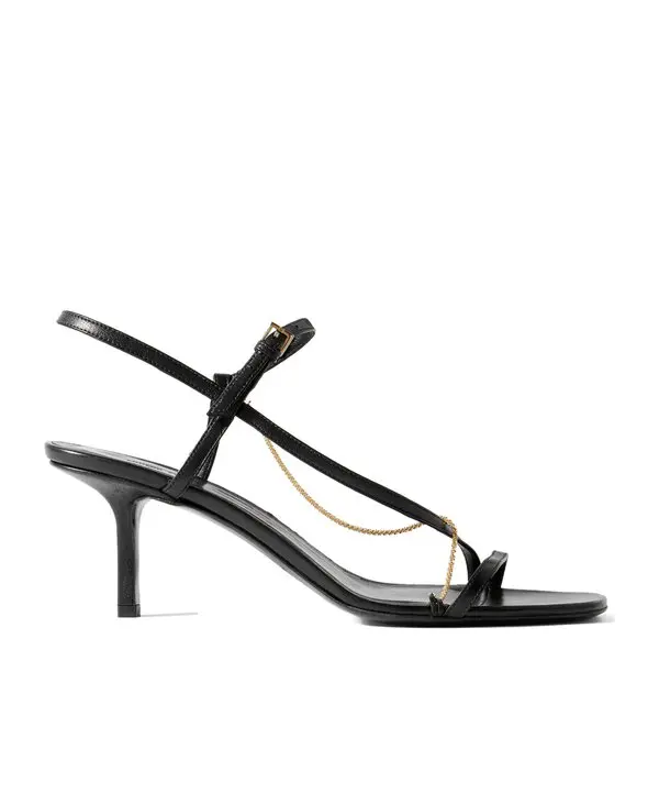 Loulou De Saison Siam Leather Sandals With Chain Detailing