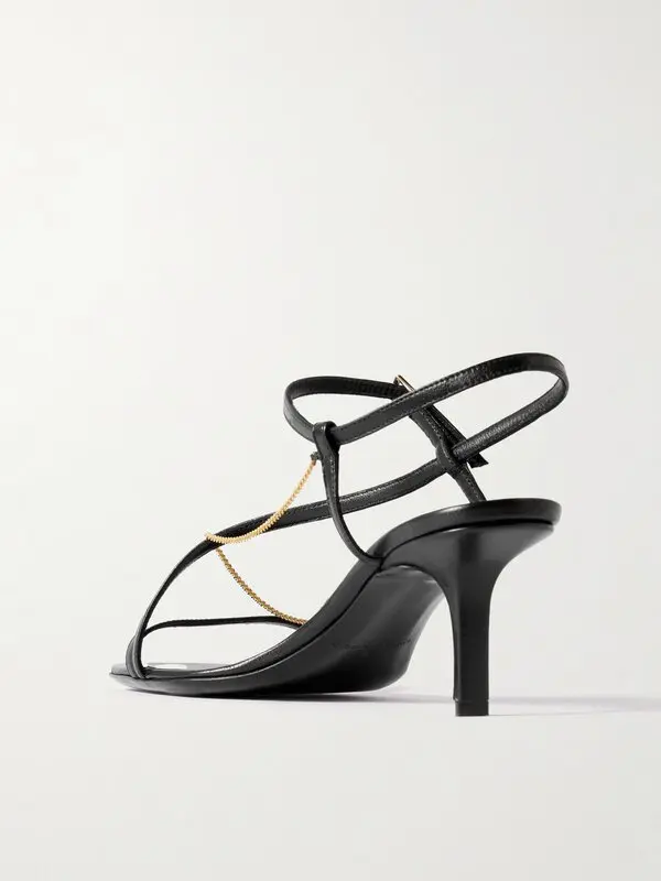 Loulou De Saison Siam Leather Sandals With Chain Detailing