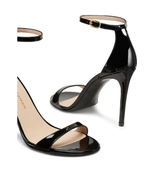 STUART WEITZMAN Round Toe High Heel Sandals - Black
