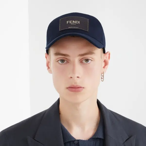 Fendi Logo Patch Baseball Cap - Blue