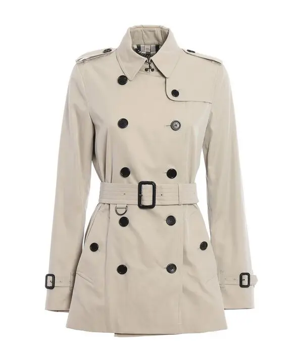 Burberry Double-breasted Short Windbreaker - Nude