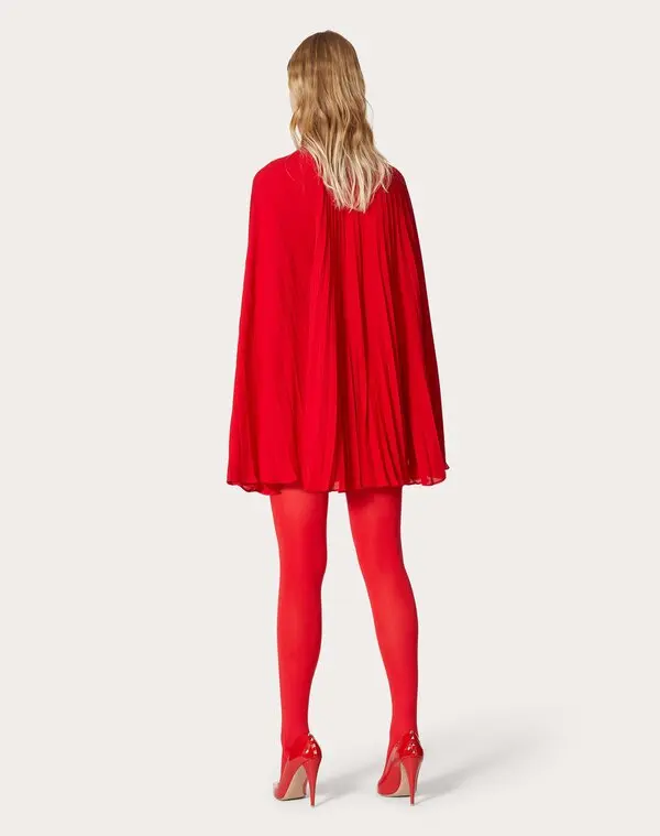 Valentino Garavani Crewneck Dress With Cape-effect Detail