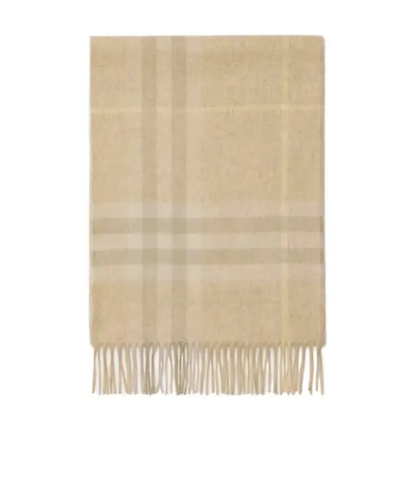 Burberry Checked Fringed Edge Scarf - Linen Mixed Color