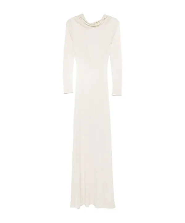 AYA MUSE Fine-knit Ultra-long Dress - White