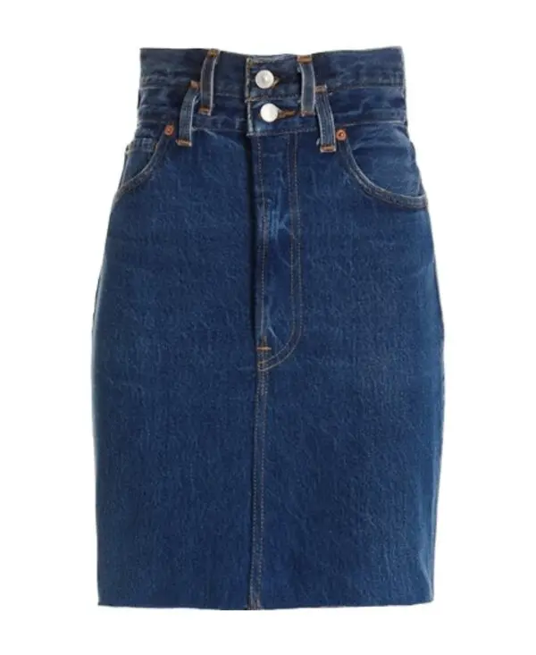 RE/DONE Double Waisted Denim Skirt
