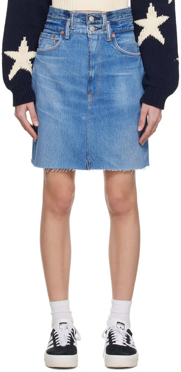RE/DONE Double Waisted Denim Skirt