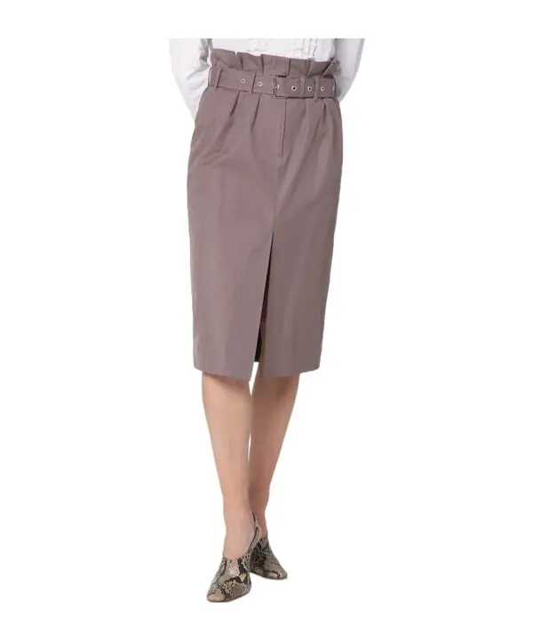 Dries Van Noten Belted High-waist Skirt With Front Slit
