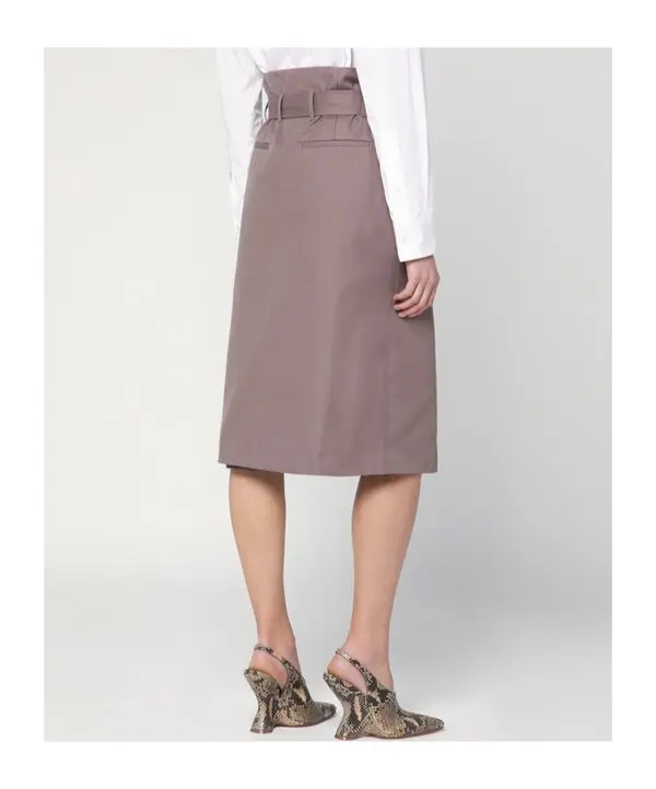 Dries Van Noten Belted High-waist Skirt With Front Slit