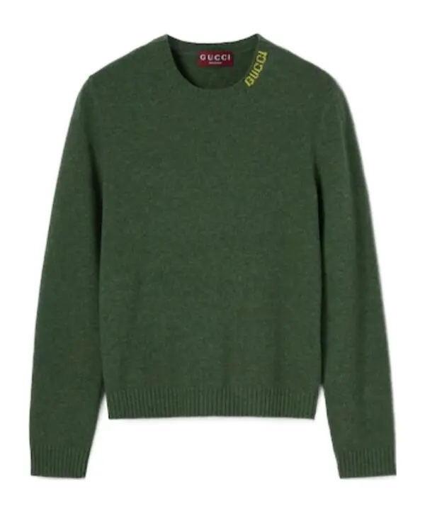 Gucci Felted Wool Knit Sweater With Intarsia