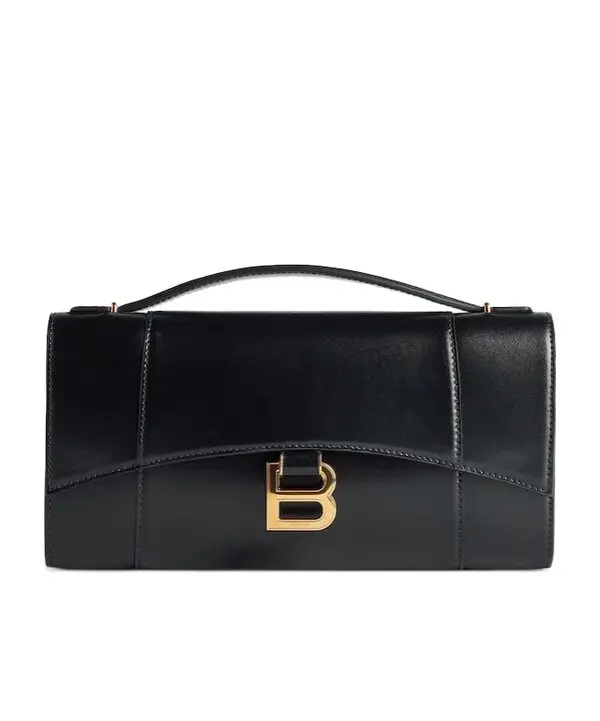 Balenciaga Hourglass Pochette With Chain - Black