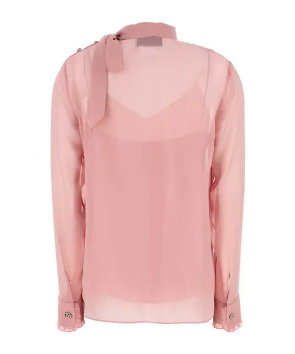 Gucci Georgette Tie-detailed Long Sleeve Top
