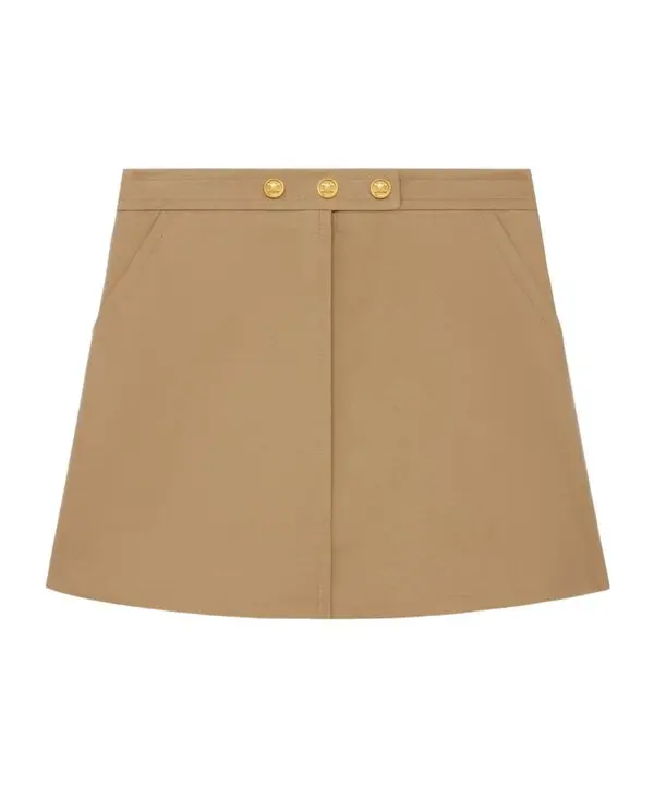 Celine Short Skirt In Cotton Gabardine