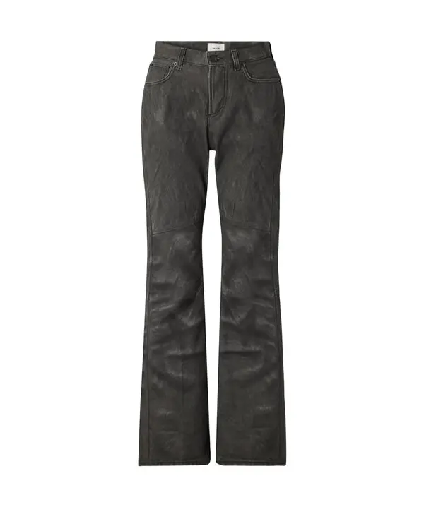 HAIKURE Floral-print Mid-rise Flared Jeans - Black