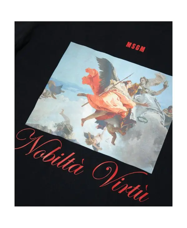MSGM Printed Short Sleeve T-shirt - Black