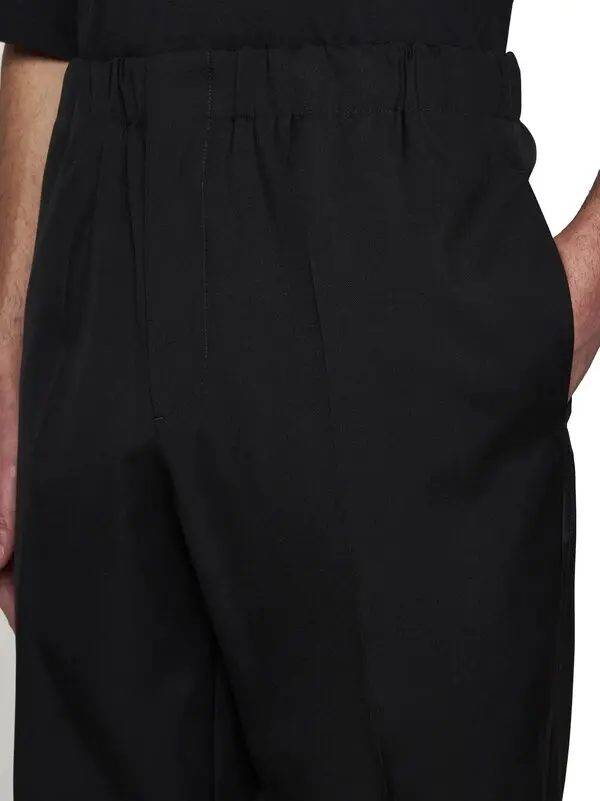 JIL SANDER Tapered Trousers With Elasticated Waist - Black