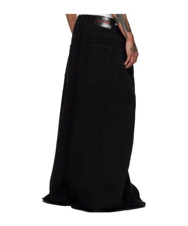 LU'U DAN Maxi Belt Loop Jeans - Black