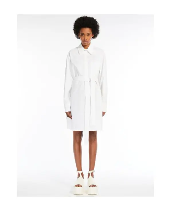 Sportmax Belted Long-sleeve Shirt Dress
