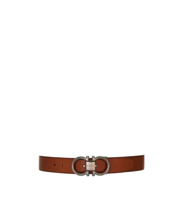 FERRAGAMO Double-sided Gancini Belt - Brown