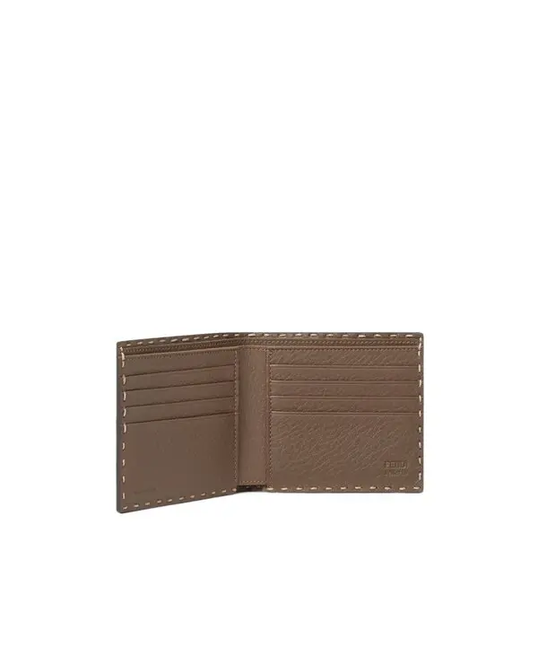 Fendi Selleria Bi-fold Wallet With 134 Hand-sewn Topstitches - Brown
