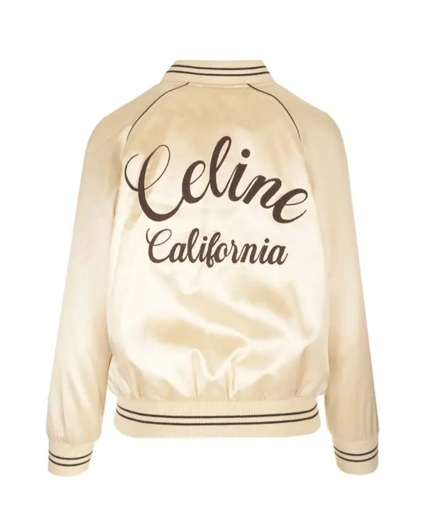 Celine Souvenir Teddy Jacket In Flowing Satin