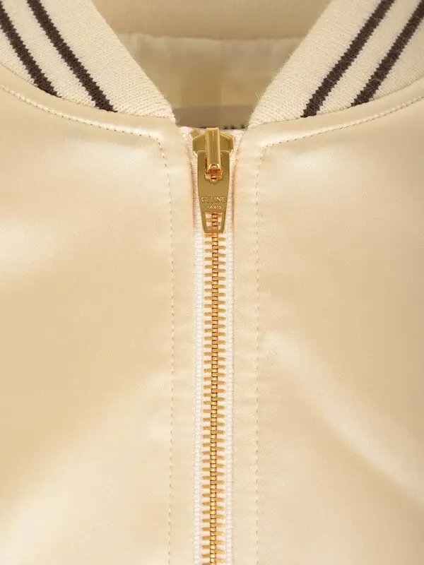 Celine Souvenir Teddy Jacket In Flowing Satin