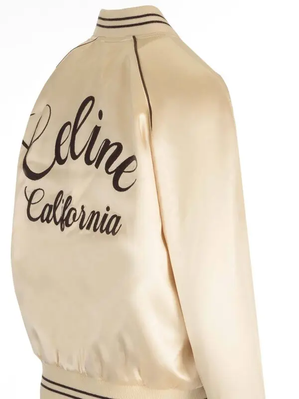 Celine Souvenir Teddy Jacket In Flowing Satin