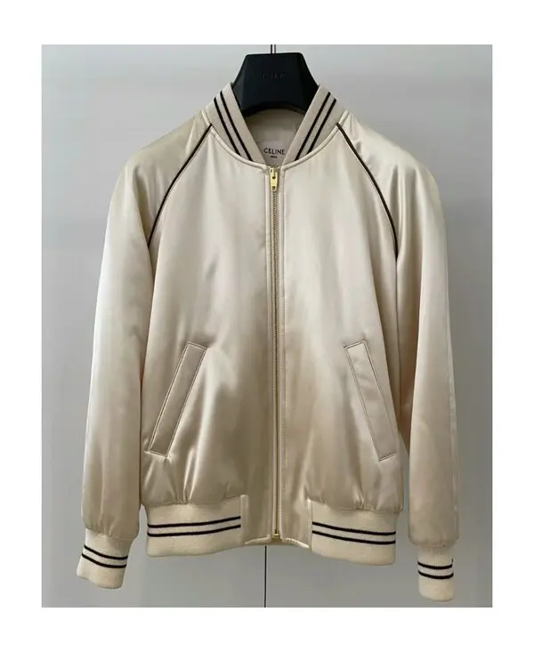 Celine Souvenir Teddy Jacket In Flowing Satin