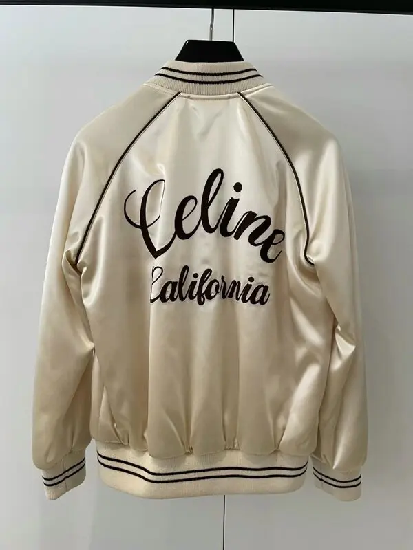 Celine Souvenir Teddy Jacket In Flowing Satin