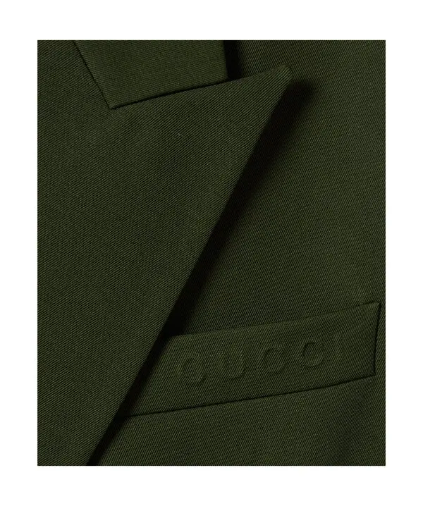 Gucci Double-breasted Light Wool Gabardine Jacket