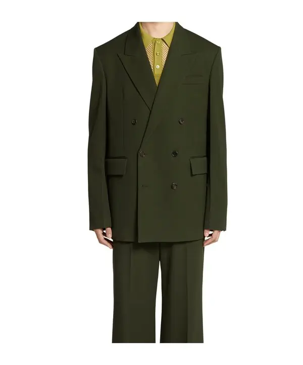 Gucci Double-breasted Light Wool Gabardine Jacket