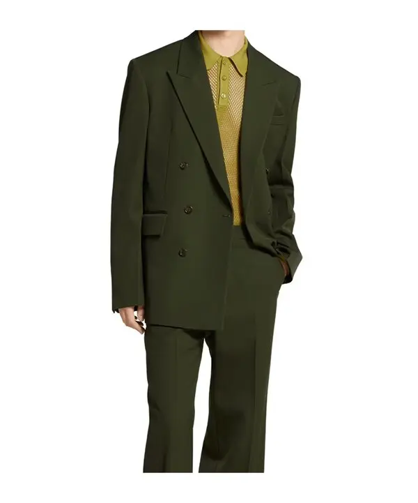 Gucci Double-breasted Light Wool Gabardine Jacket