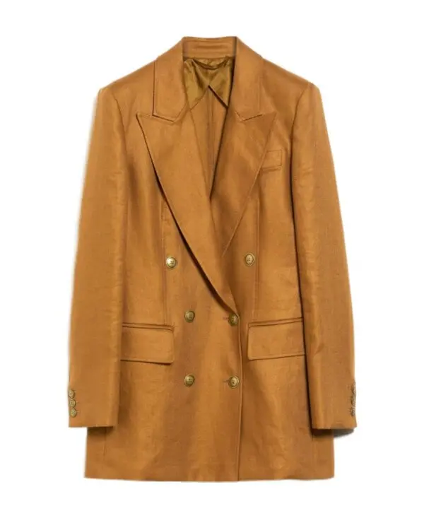 Max Mara Linen Double-breasted Suit Jacket