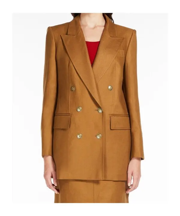 Max Mara Linen Double-breasted Suit Jacket
