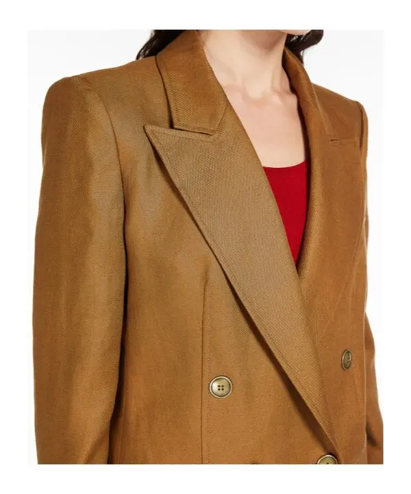 Max Mara Linen Double-breasted Suit Jacket