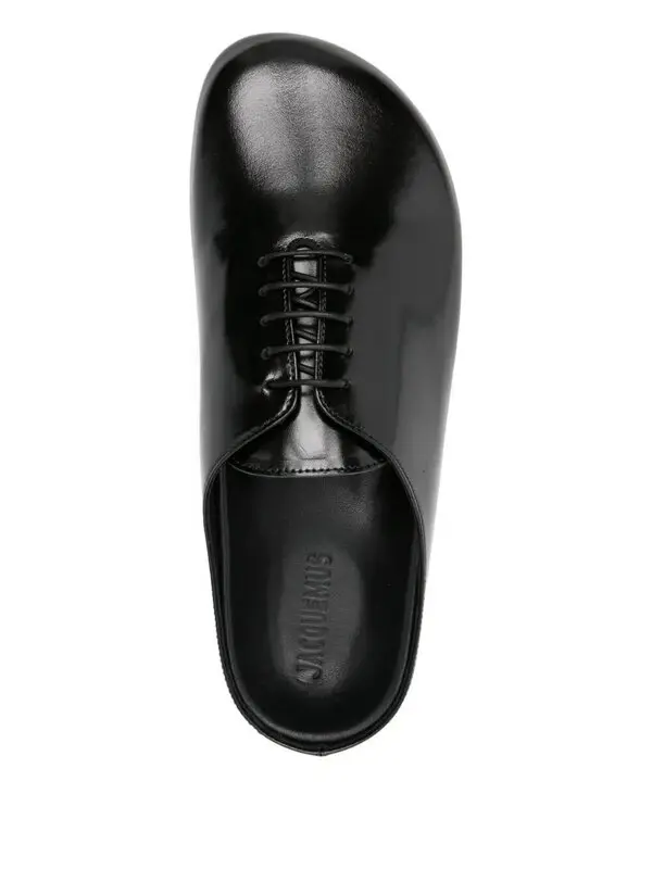 Jacquemus Lace-up Flat Mules - Black