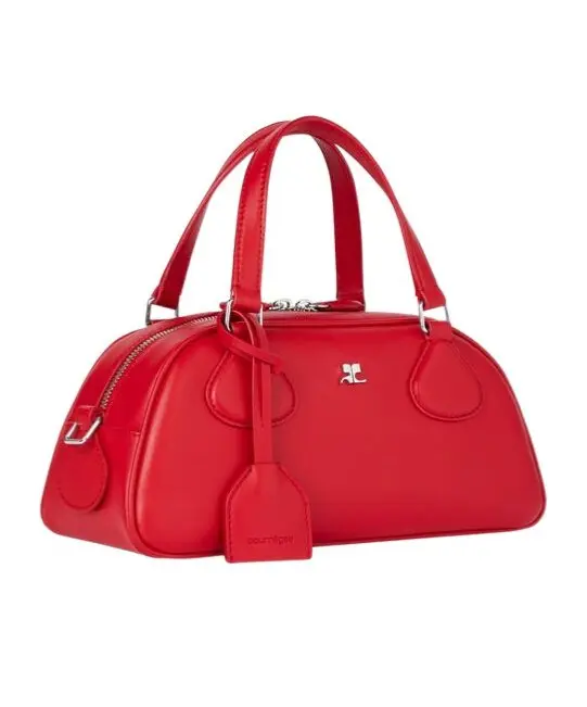 COURREGES Friday Bowling Top Handle Bag - Ruby Colour